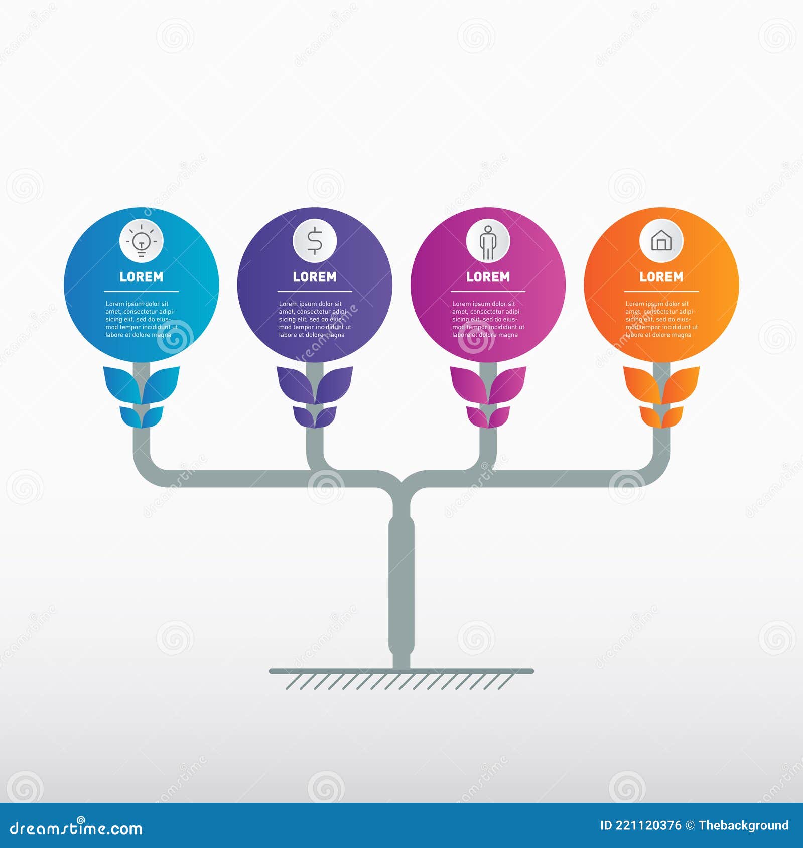 Tree Timeline Process Mindmap Vector Infographics | CartoonDealer.com ...