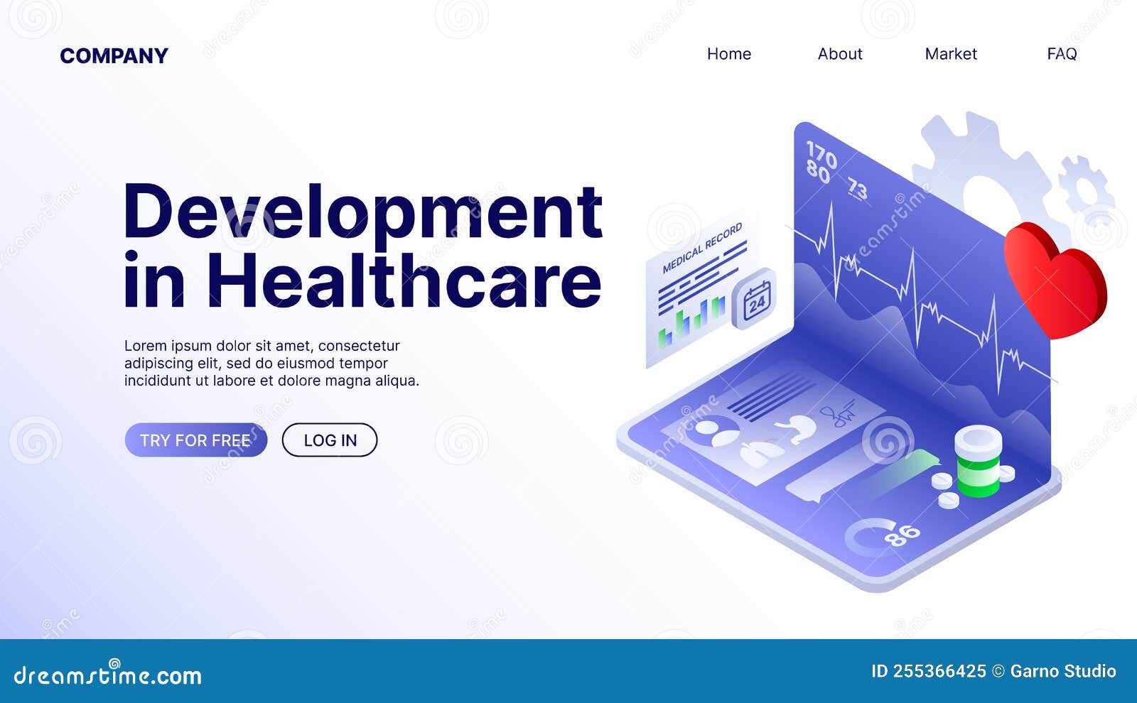 White Landing Page Website Template Design. Vector Illustration Concept ... White Landing Page Website Template Design. Vector Illustration Concept ...