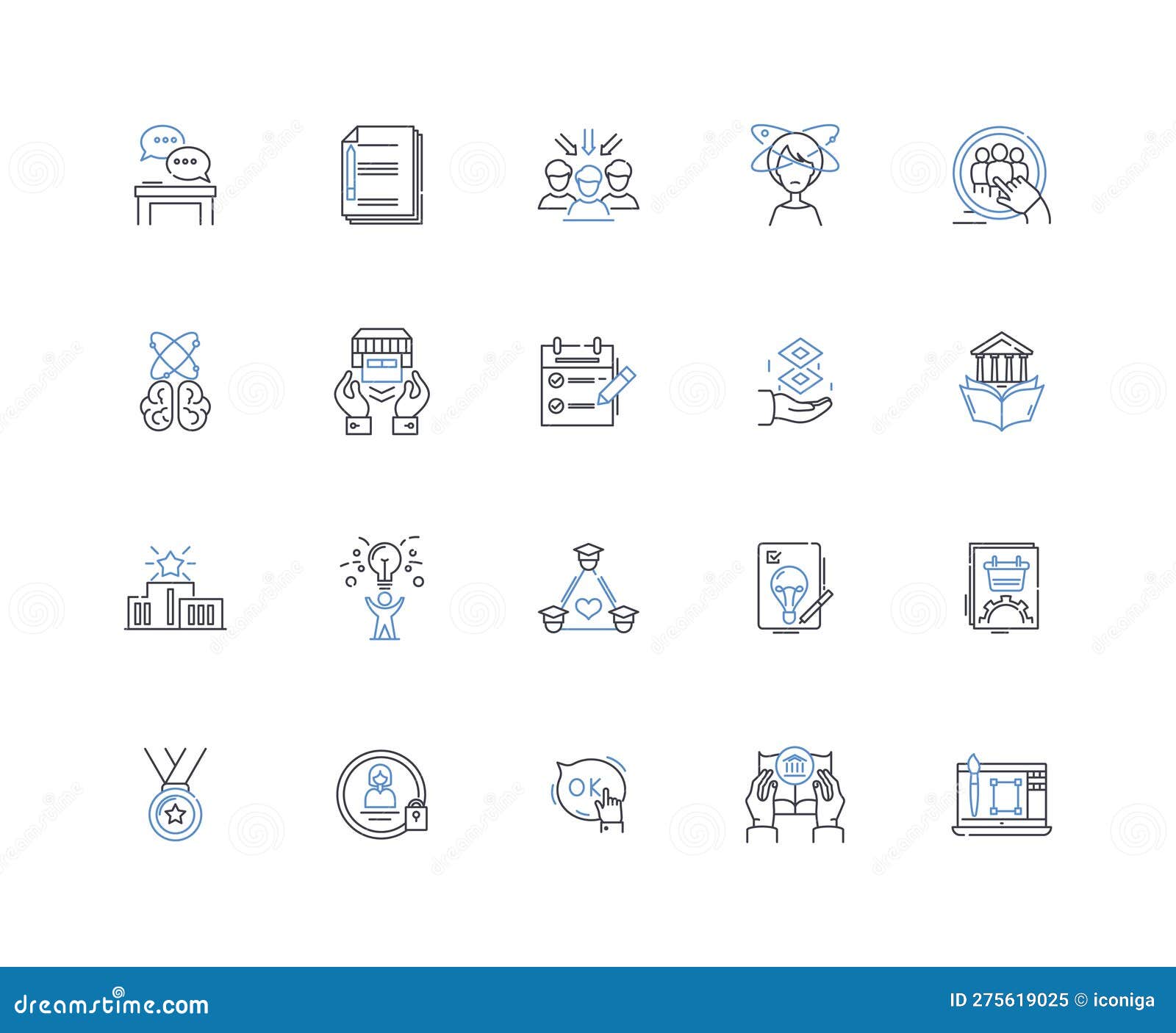 Development Hub Line Icons Collection. Innovation, Progress ...