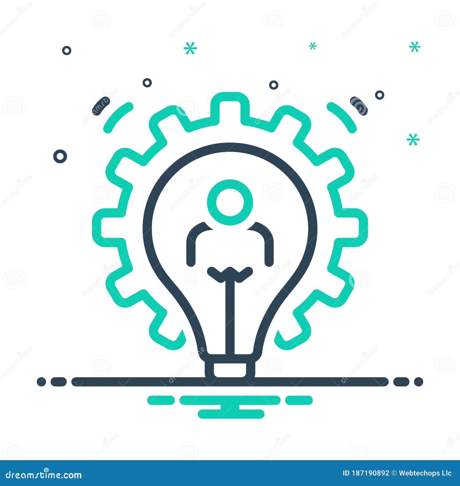 Mix Icon for Development, Evolution and Cog Stock Vector - Illustration ...