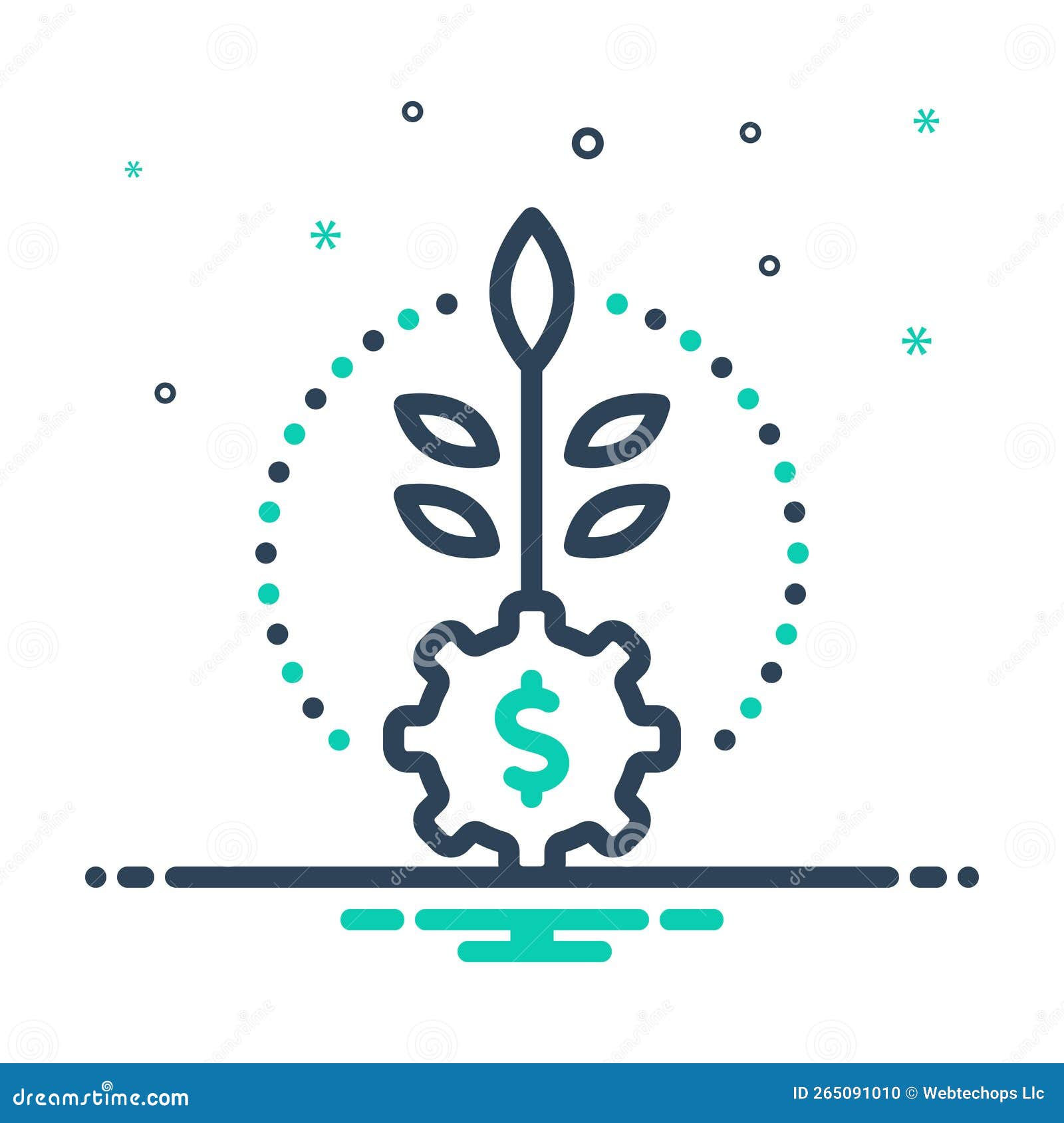 Mix Icon for Development, Plant and Leaf Stock Vector - Illustration of ...