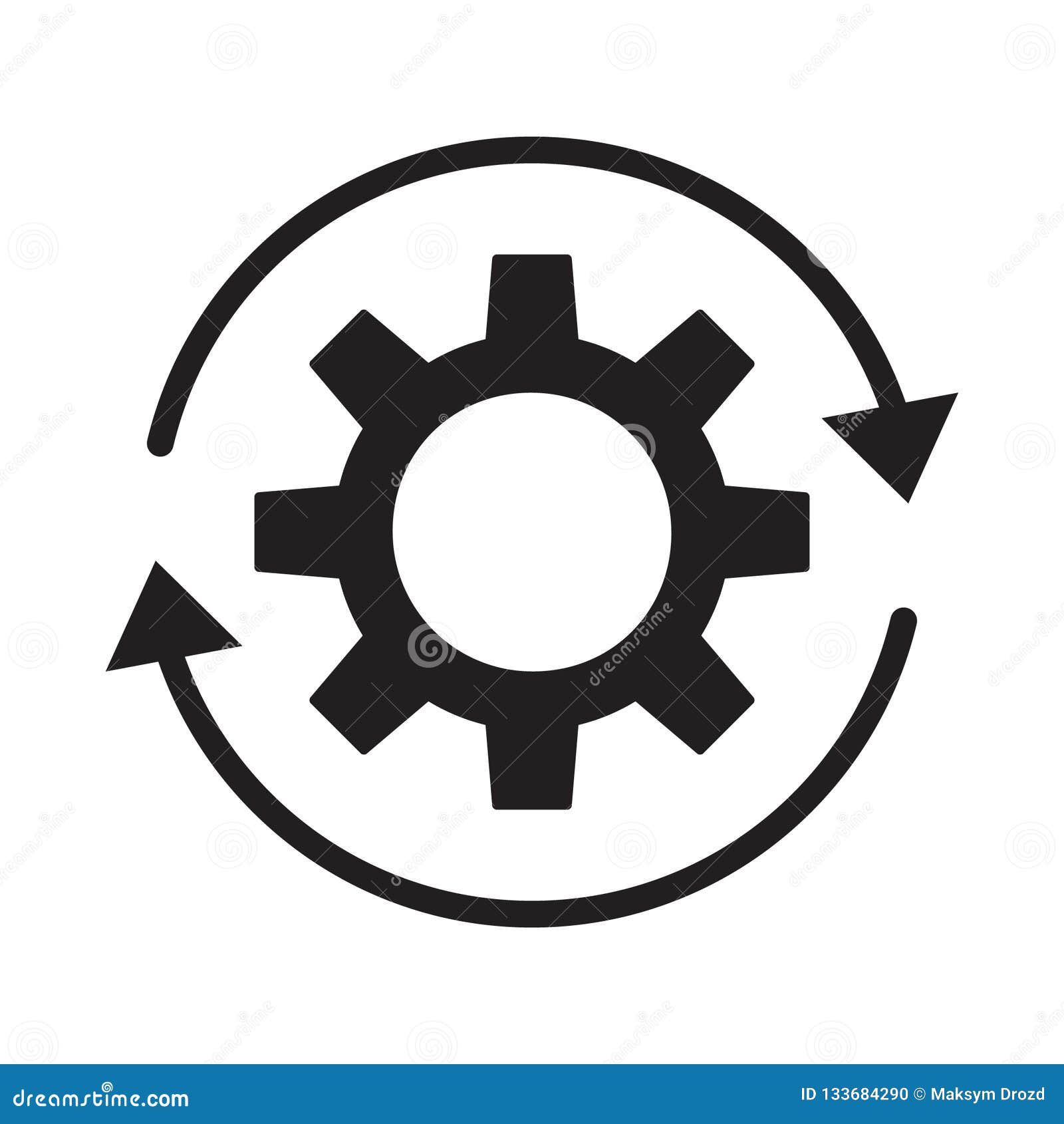 Workflow Cog Wheel Symbol Pictogram. Circle Gear Work Progress Line And ... Workflow Cog Wheel Symbol Pictogram. Circle Gear Work Progress Line And ...
