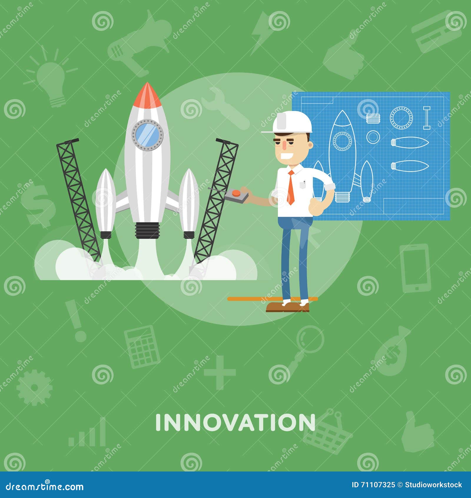 Development of Innovations and Business Ideas Stock Vector ...