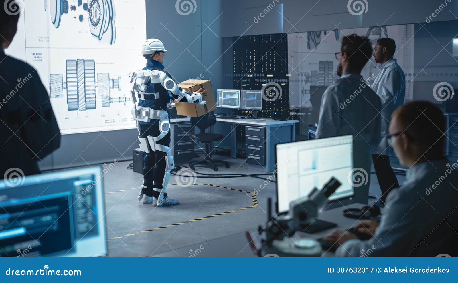 In Development Laboratory: Engineers Look At Robotics Exoskeleton ...