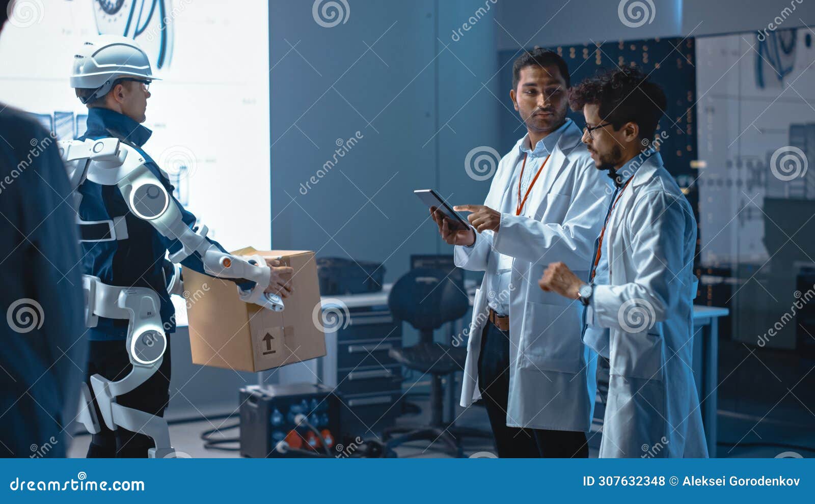 In Development Laboratory: Engineers Look at Robotics Exoskeleton ...