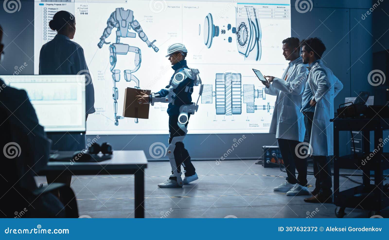 In Development Laboratory: Engineers Look at Robotics Exoskeleton ...