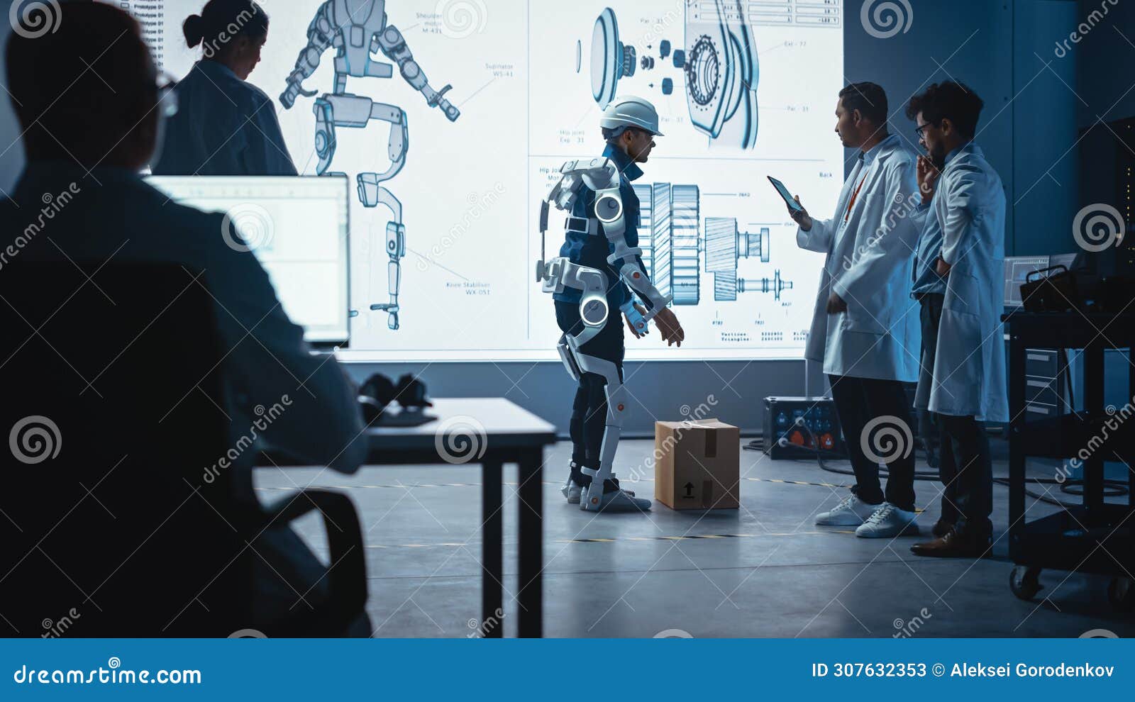 In Development Laboratory: Engineers Look at Robotics Exoskeleton ...