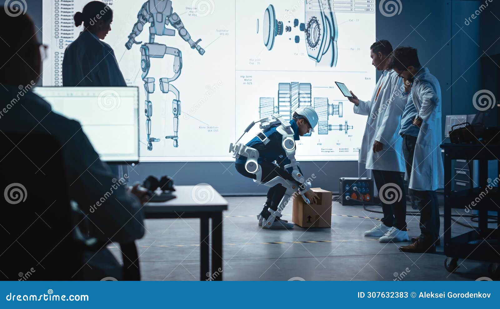 In Development Laboratory: Engineers Look at Robotics Exoskeleton ...
