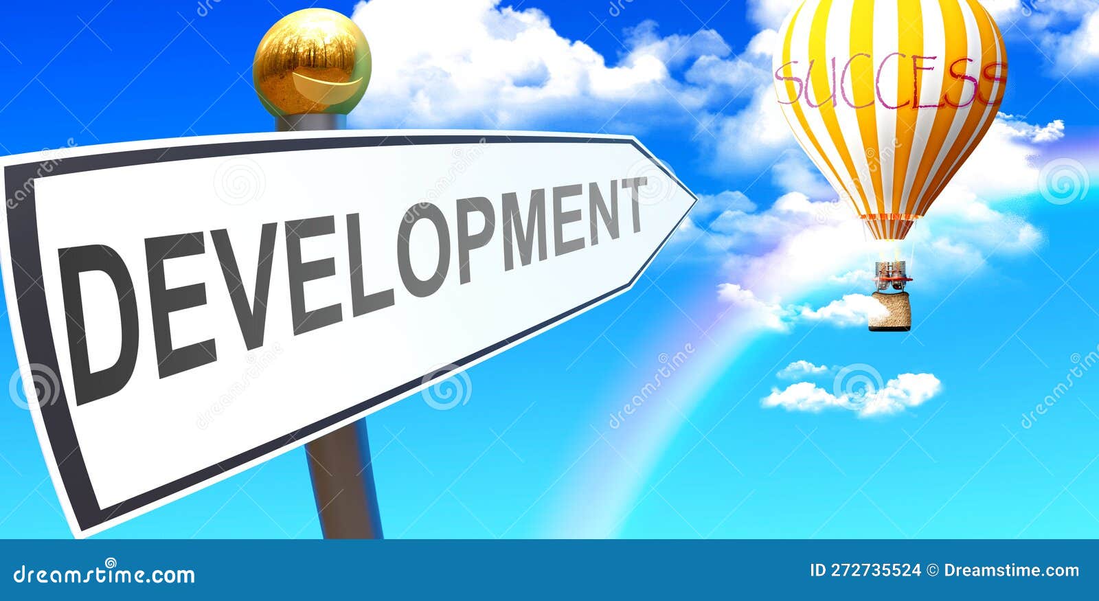 Development Leads To Success Stock Illustration - Illustration of ...