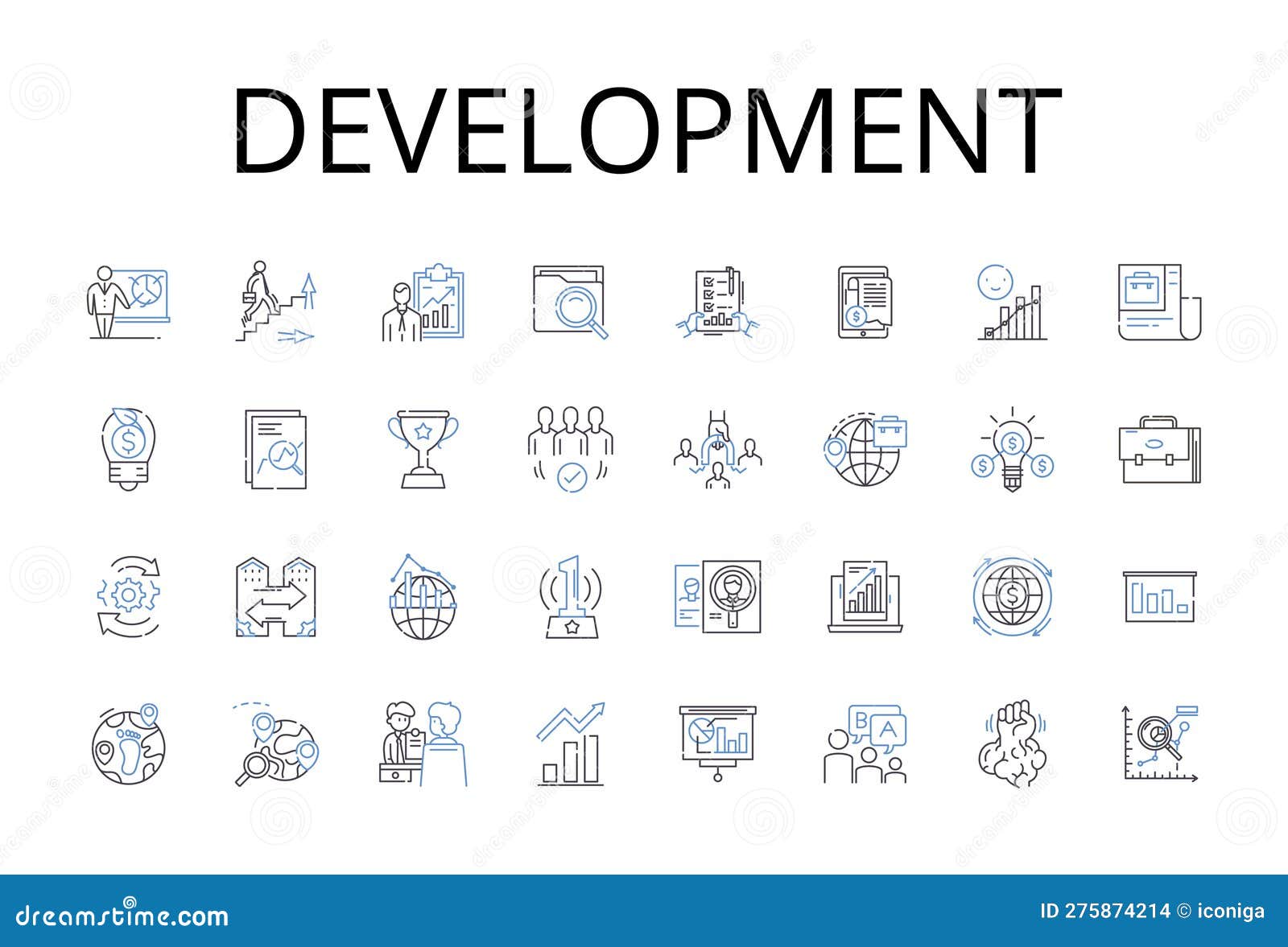 Development Line Icons Collection. Advancement, Evolution, Progression ... Development Line Icons Collection. Advancement, Evolution, Progression ...