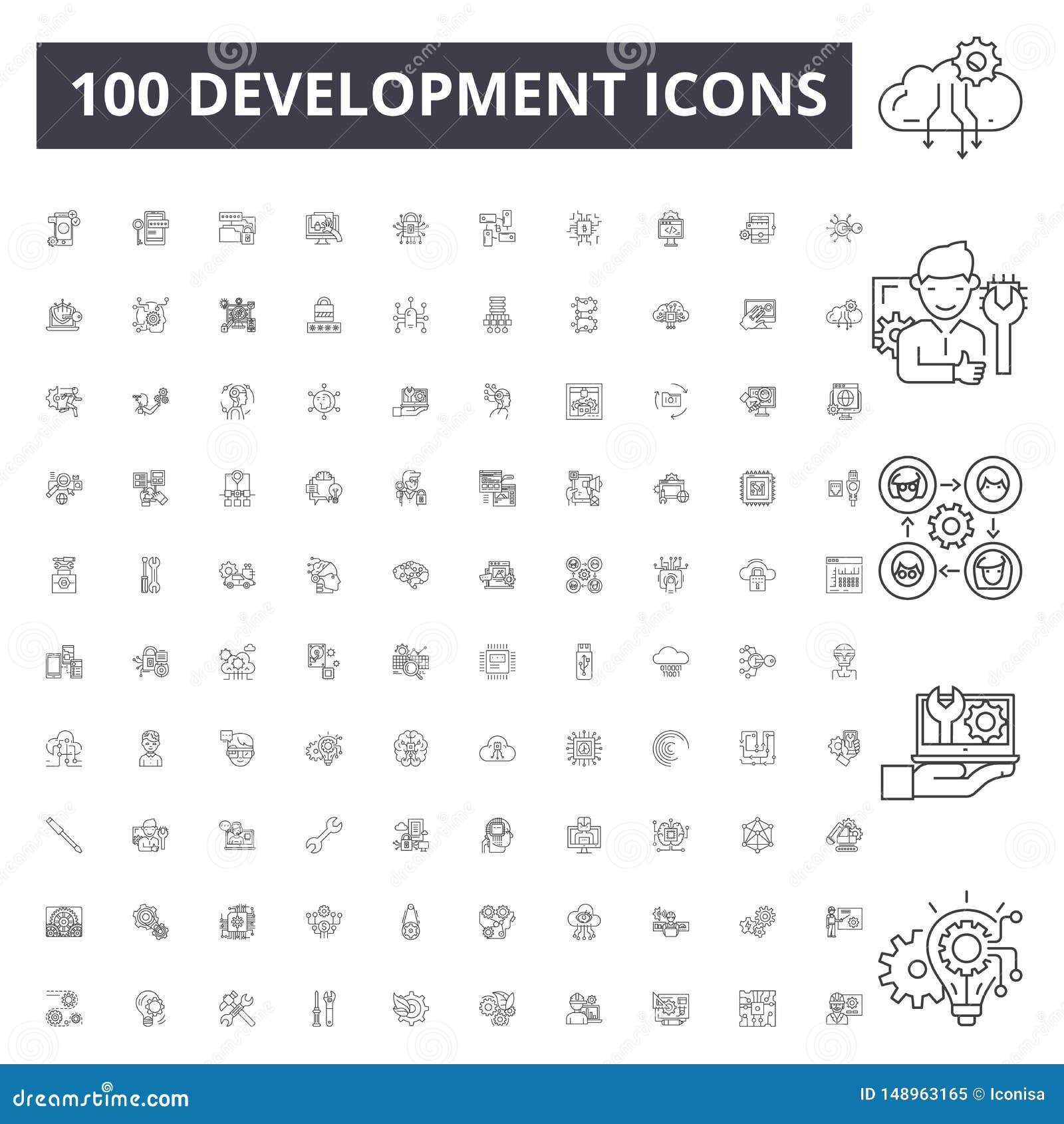 Development Line Icons, Signs, Vector Set, Outline Illustration Concept ...