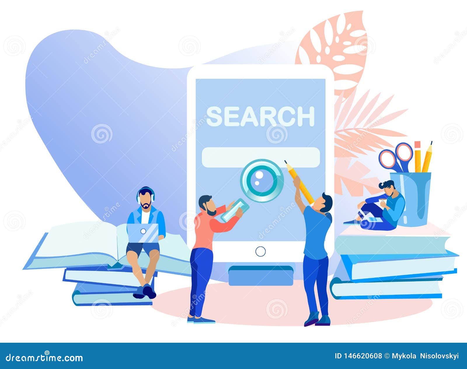Development Mobile Search Application Cartoon. Stock Vector ...