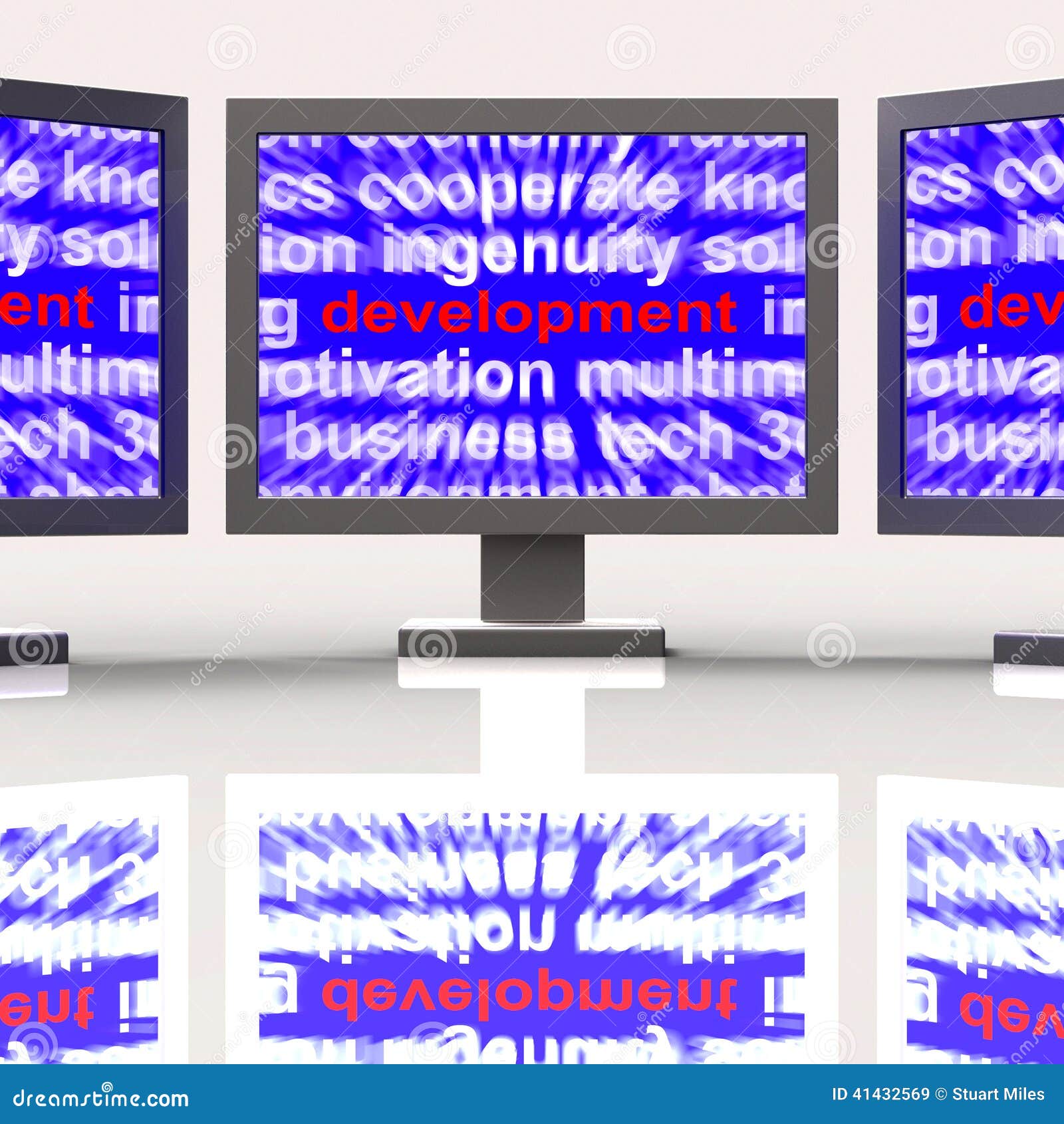 Development Monitors Means Evolution Growth and Improvement Stock ...