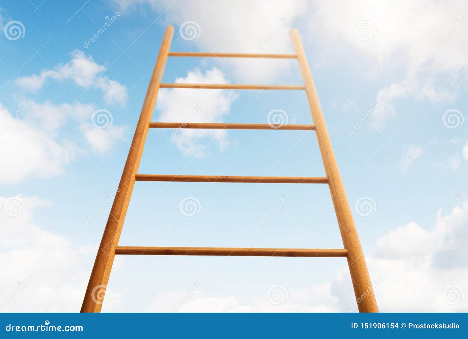 Development and Motivation. Ladder Against Blue Sky Stock Photo - Image ...