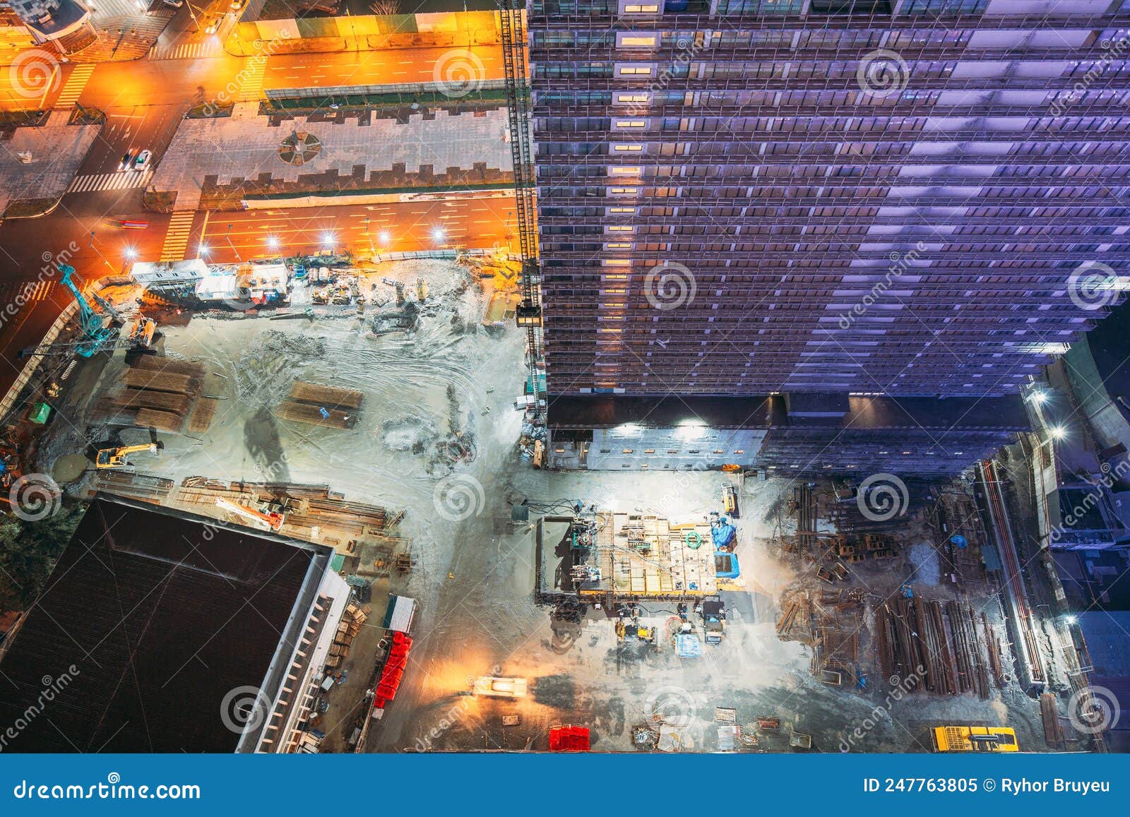 Development Multistorey Residential Building in Night Hours ...
