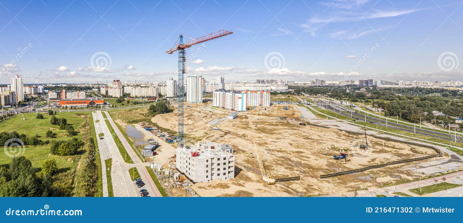 Development of New City Residential Area. City Construction Site ...