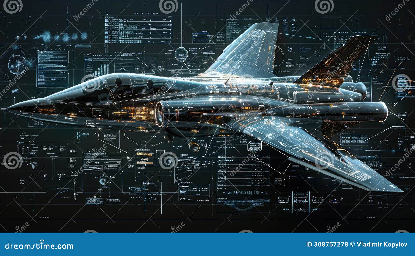 Development of a New Military Aircraft on a Computer Screen Stock ...