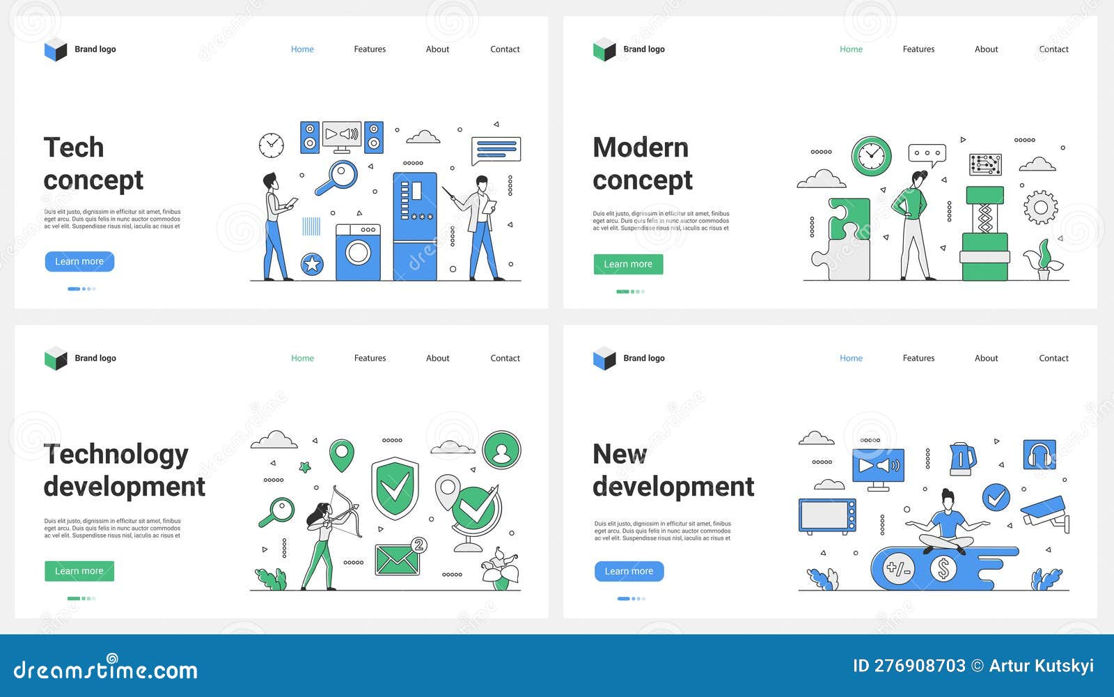 Development of New Modern Technology Set, Tiny People Use Tech Digital Solutions Stock Vector ...