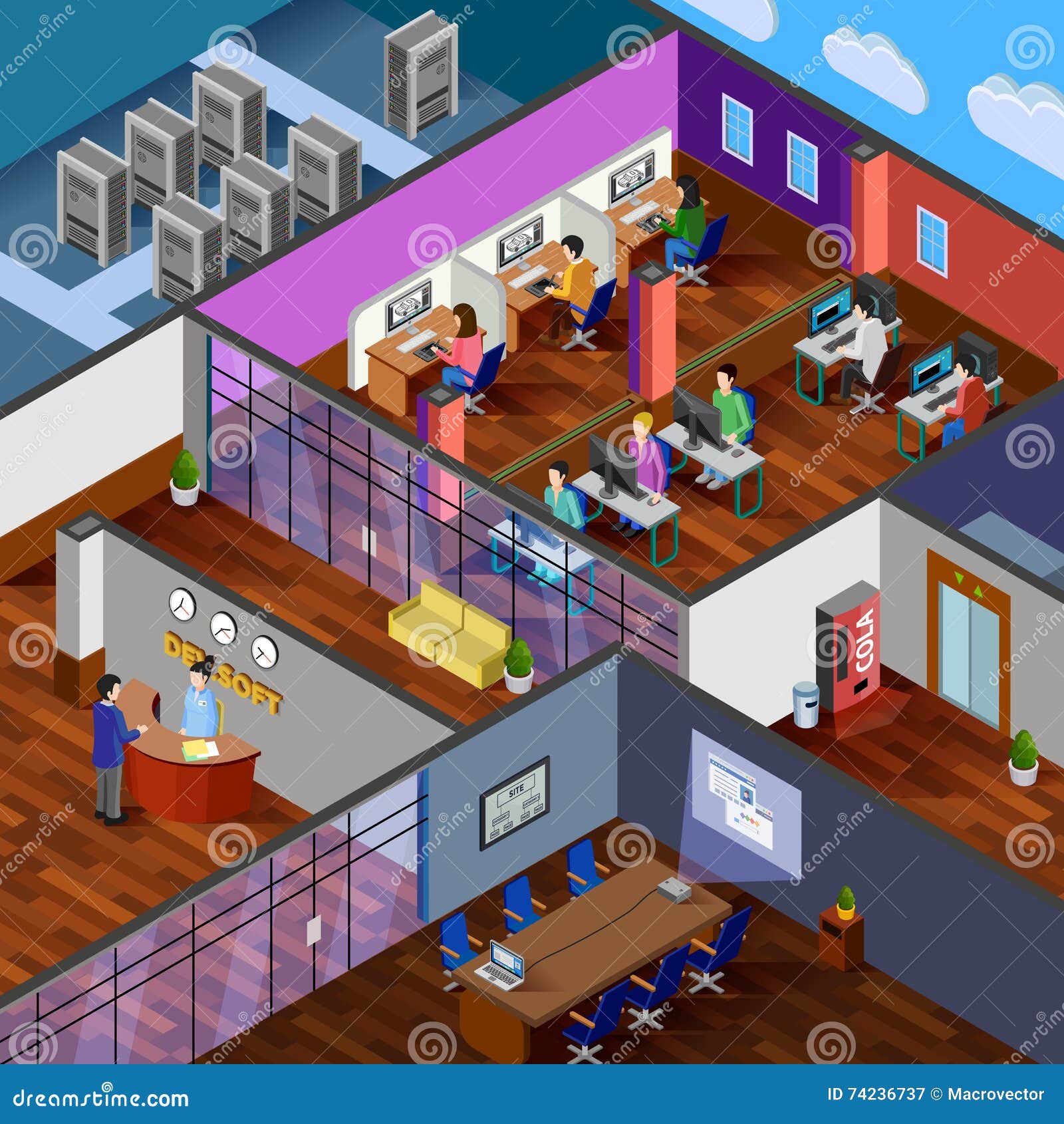 Development Office Isometric Design Concept Stock Vector - Illustration ...