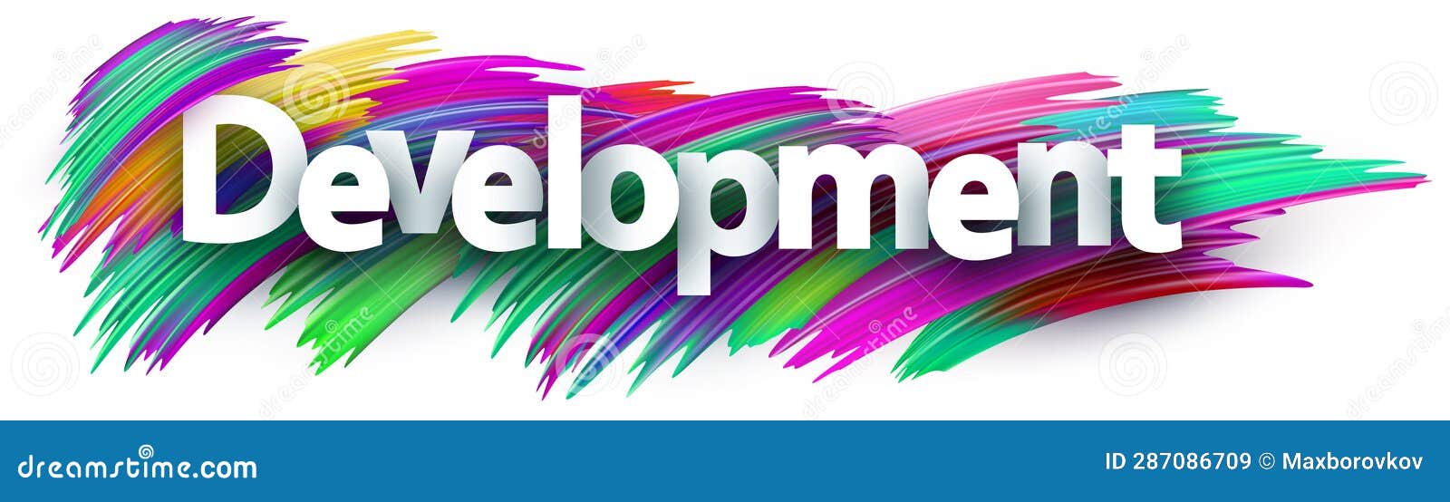Development Paper Word Sign with Colorful Spectrum Paint Brush Strokes ...
