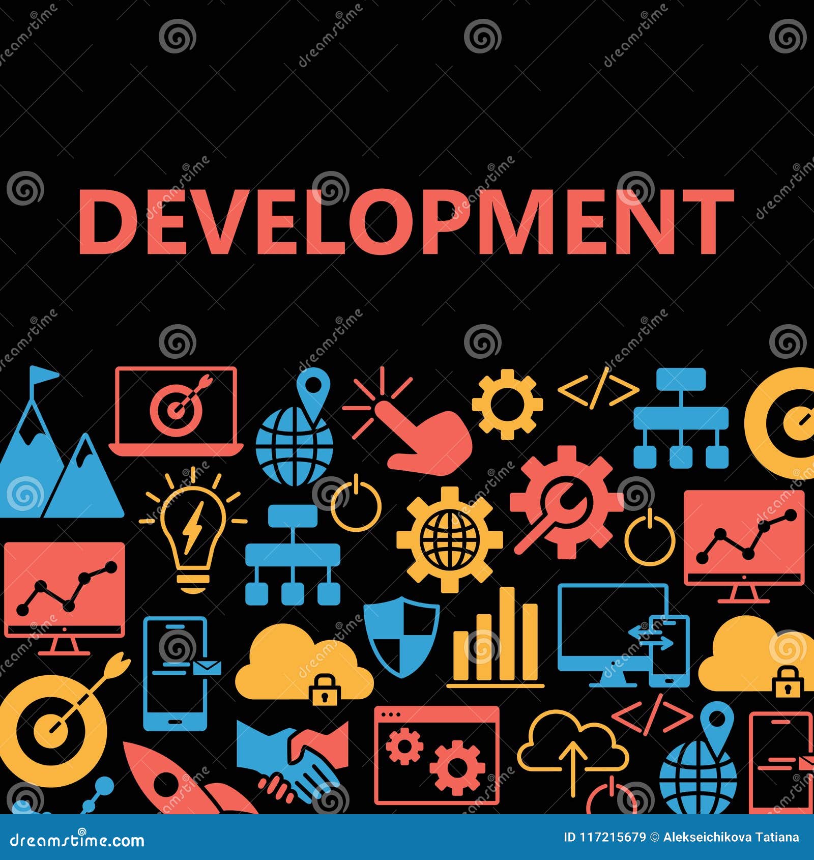 Development Poster with Icons Set Stock Vector - Illustration of ...