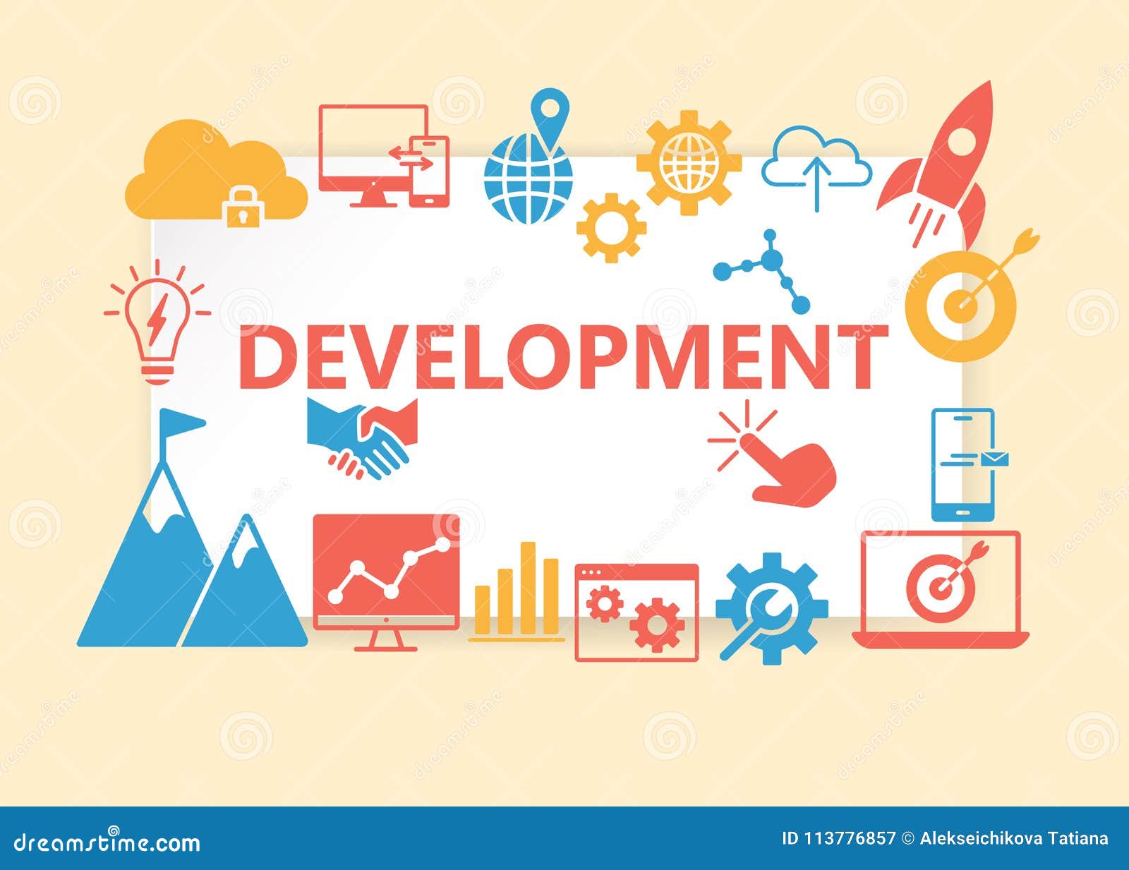 Development Poster with Icons Set Stock Vector - Illustration of ...