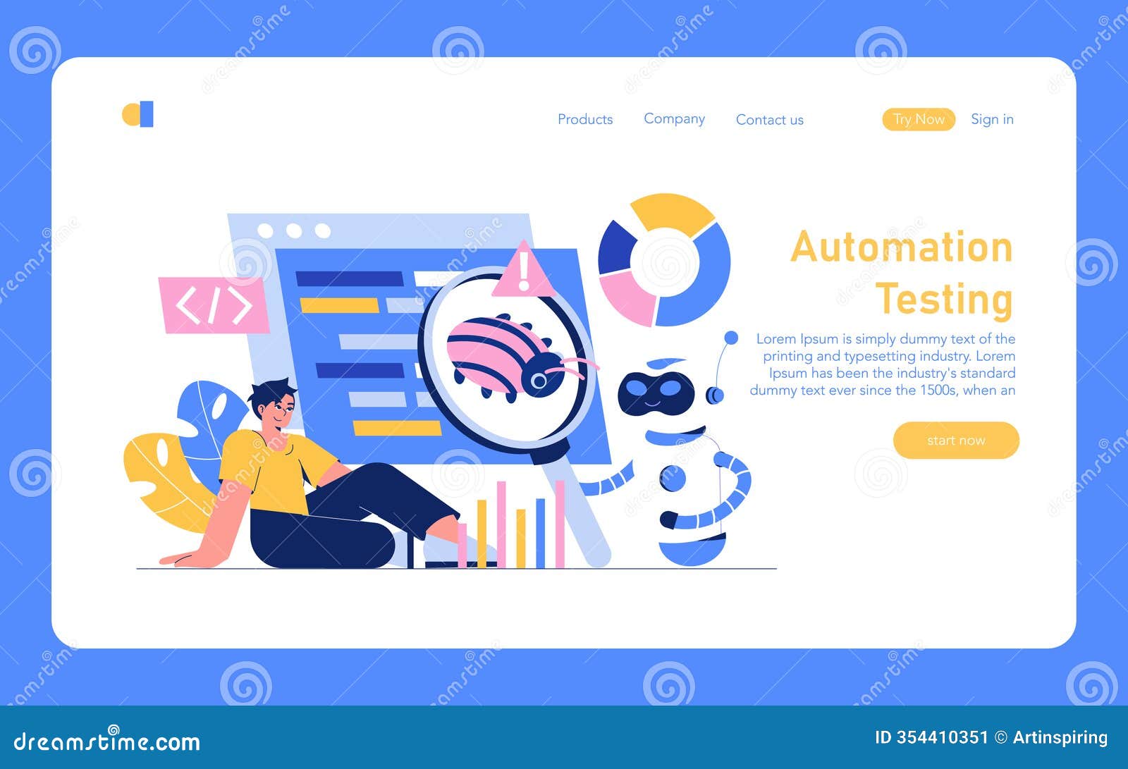 Development Process Automation. Flat Vector Stock Illustration - Illustration of interface ...