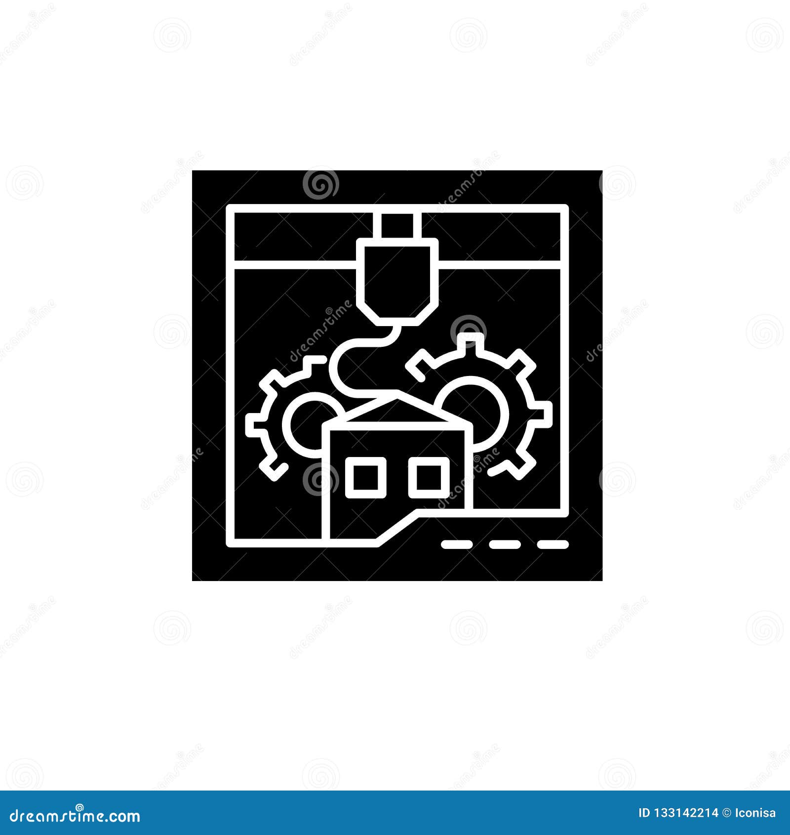 Development Process Black Icon, Vector Sign on Isolated Background ...