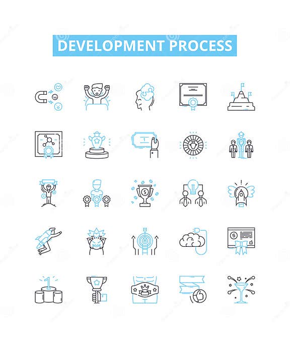 Development Process Vector Line Icons Set. Process, Development ...