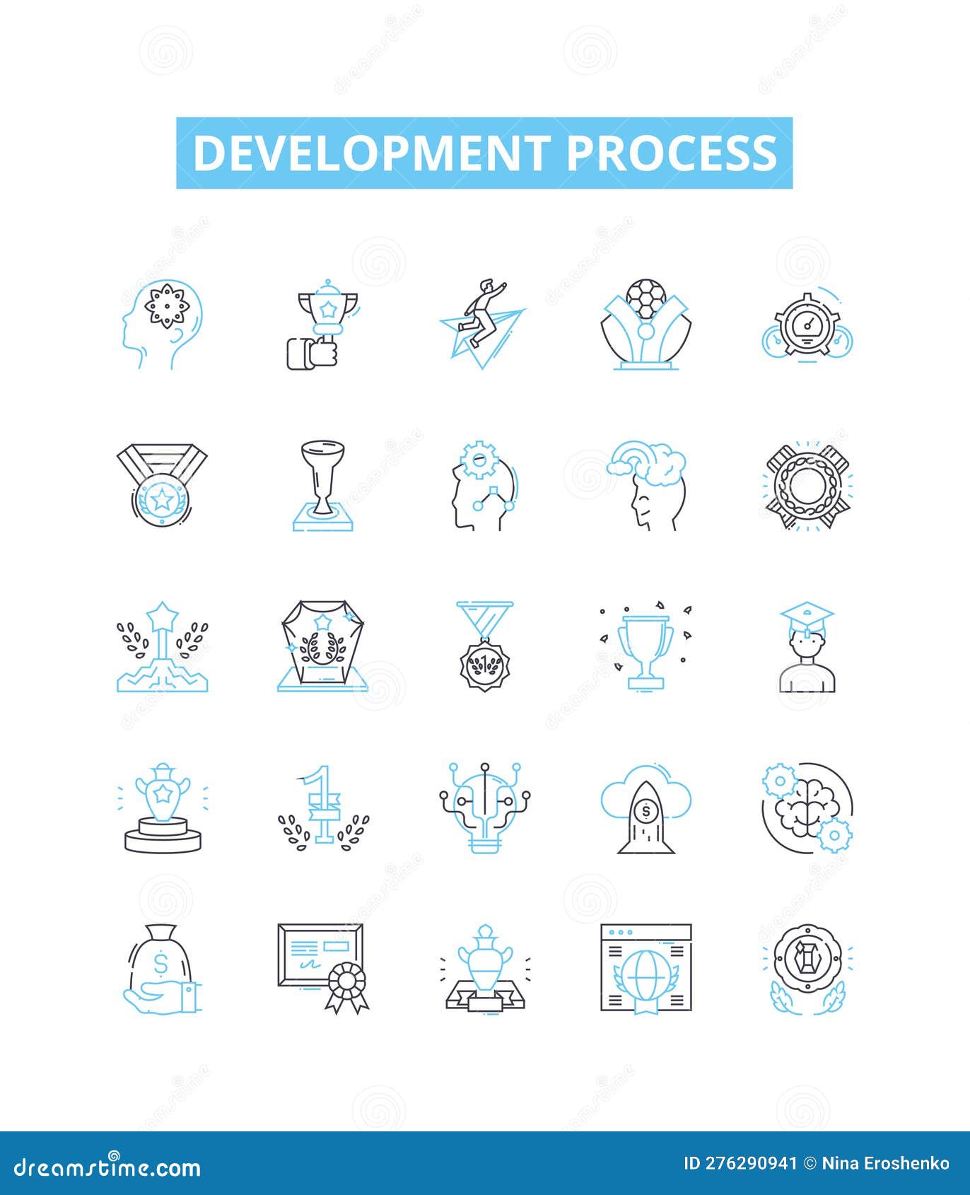 Development Process Vector Line Icons Set. Process, Development ...