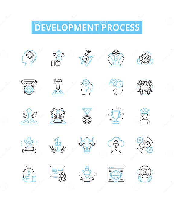 Development Process Vector Line Icons Set. Process, Development ...