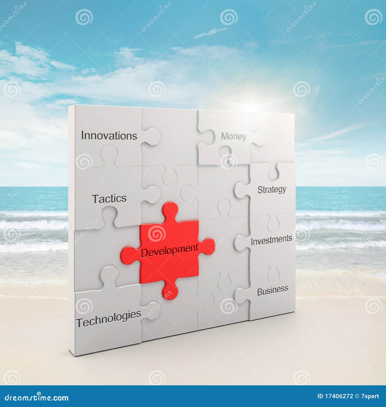 Development puzzle concept stock illustration. Illustration of paradise ...