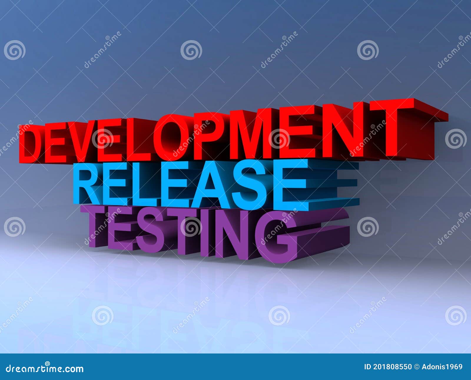Development Release Testing on Blue Stock Illustration - Illustration ...