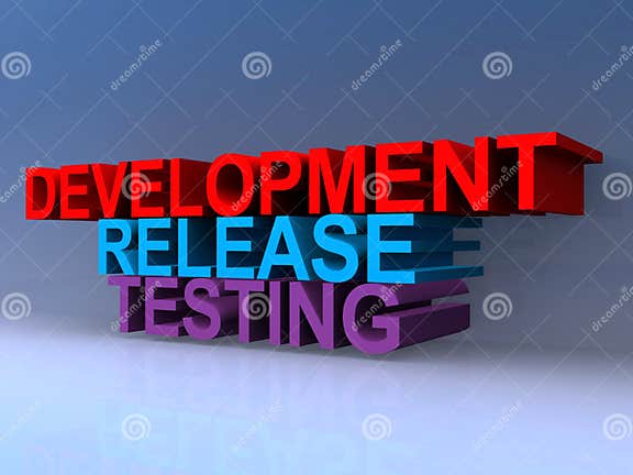 Development Release Testing on Blue Stock Illustration - Illustration ...