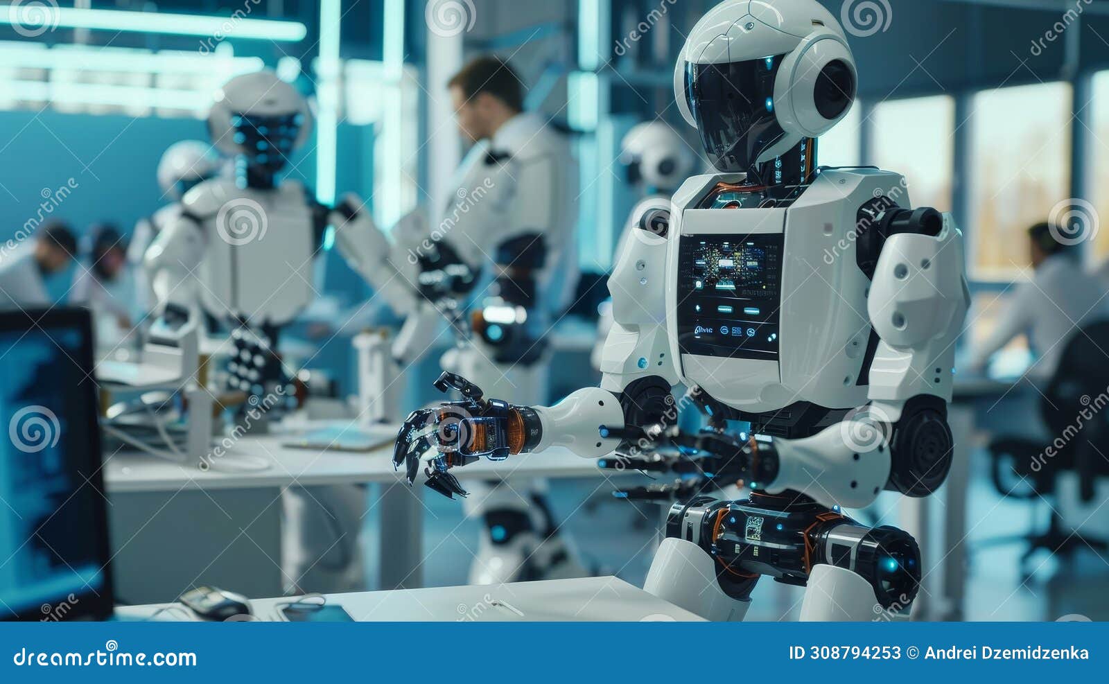 Development of Robotics Technology by a Team of Engineers Stock ...