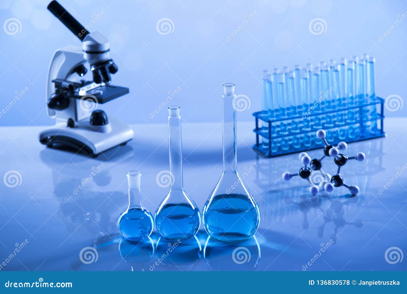 Development, Scientific Glassware for Chemical Experiment Stock Photo ...