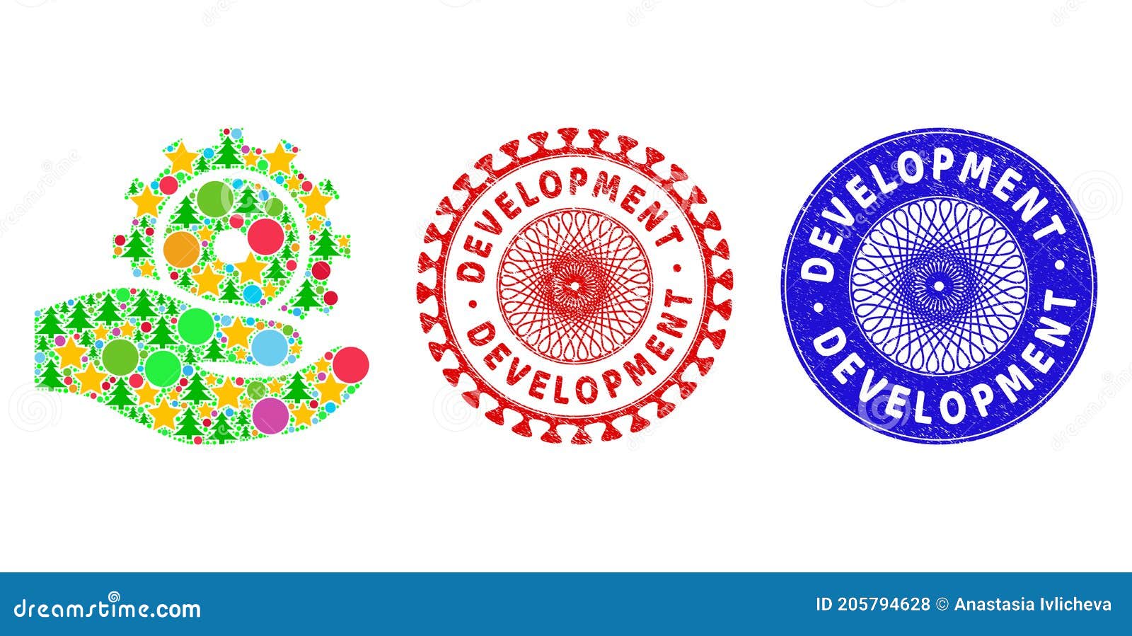 Development Scratched Rubber Imprints and Development Service Collage ...