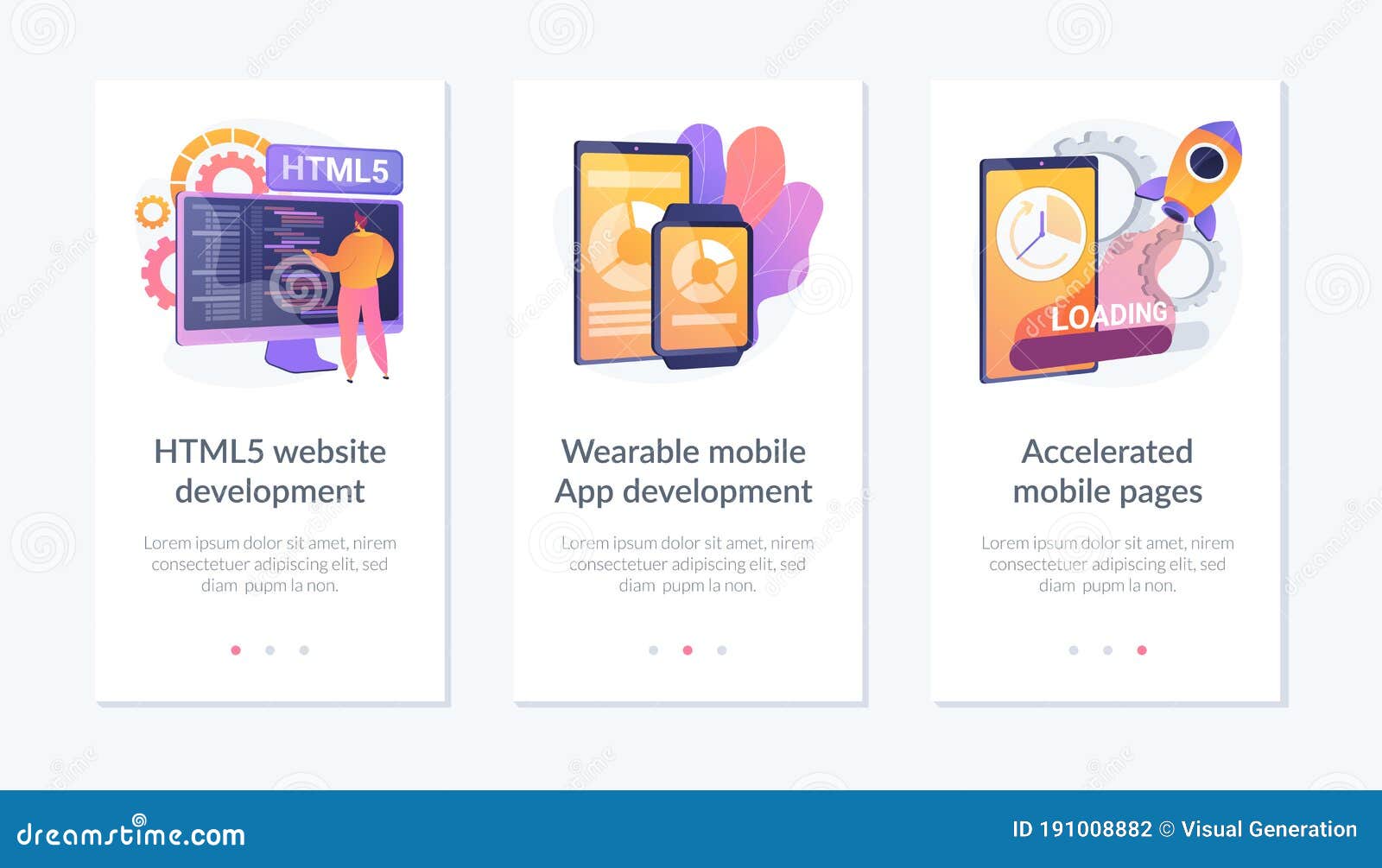 It Development Services App Interface Template. Stock Vector ...
