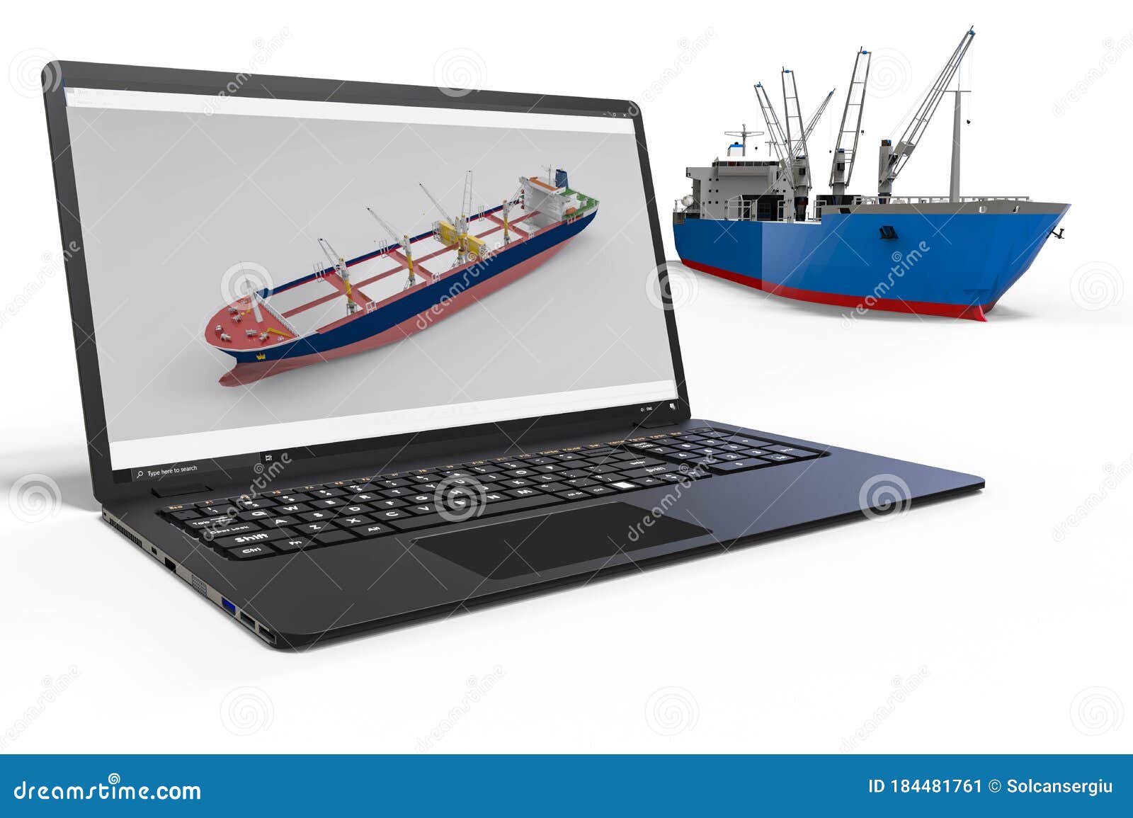 Development of a Ship Vessel Stock Illustration - Illustration of ...