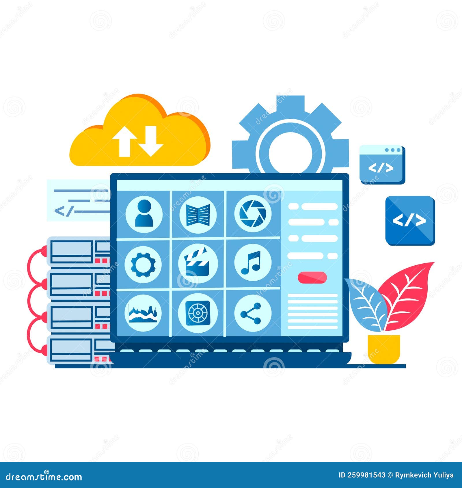 Development of Social Media Web Applications Stock Vector ...