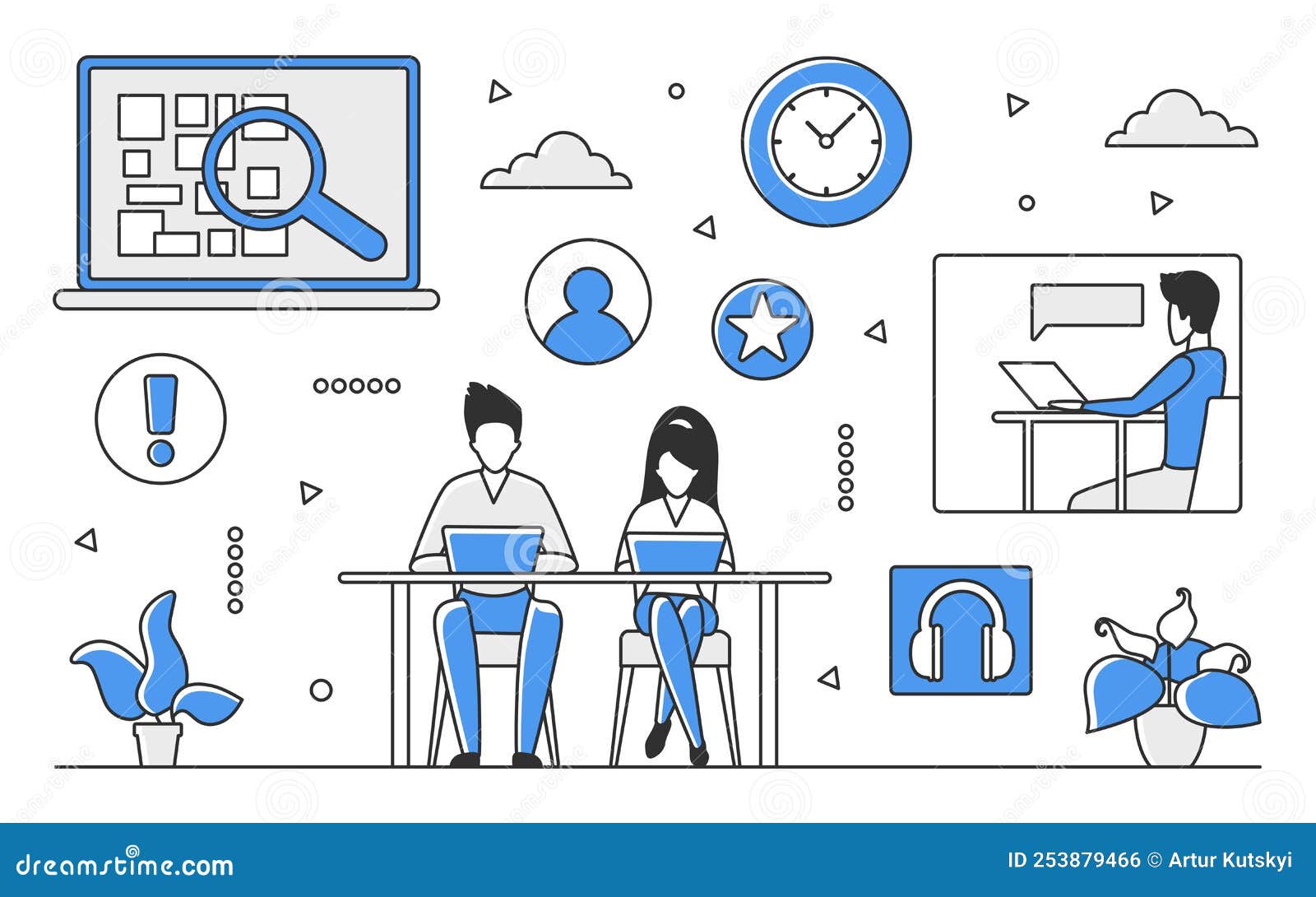 Development software team stock vector. Illustration of network - 253879466