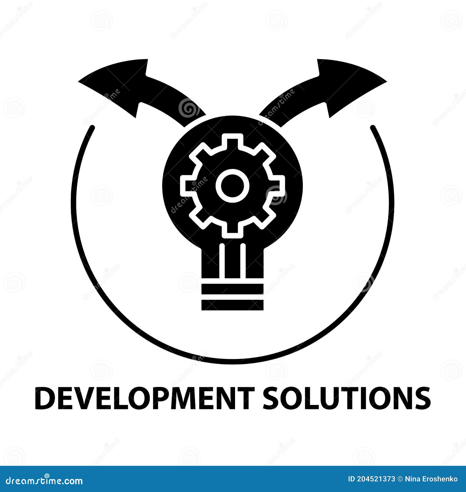 Development Solutions Icon, Black Vector Sign with Editable Strokes ...