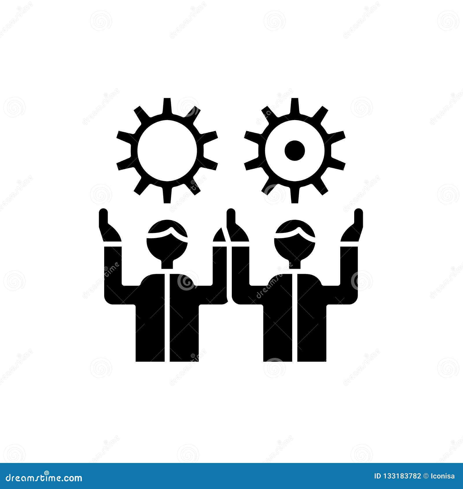 Development Team Black Icon, Vector Sign on Isolated Background ...