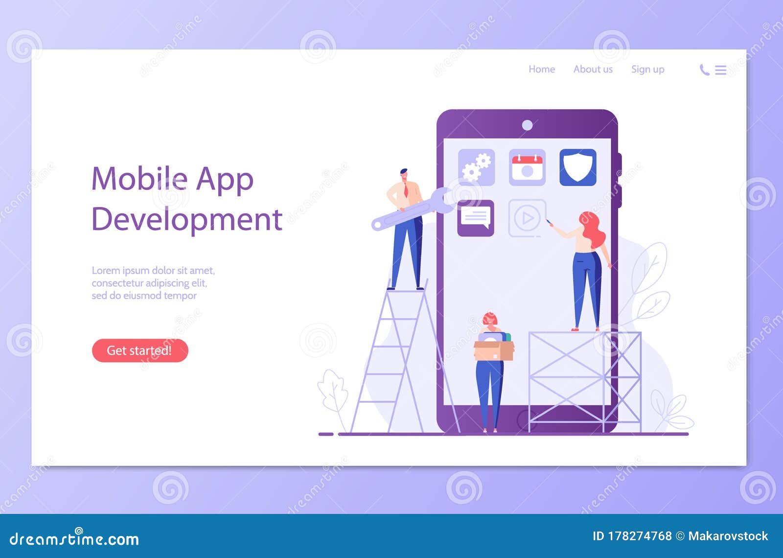 Development Team Developing Mobile Application. Mobile Application ...