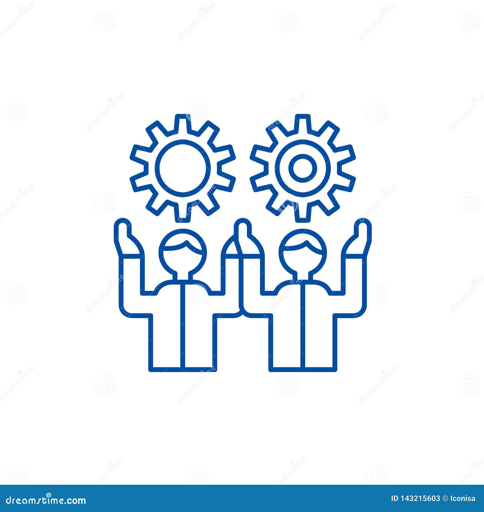 Development Team Line Icon Concept. Development Team Flat Vector Symbol ...