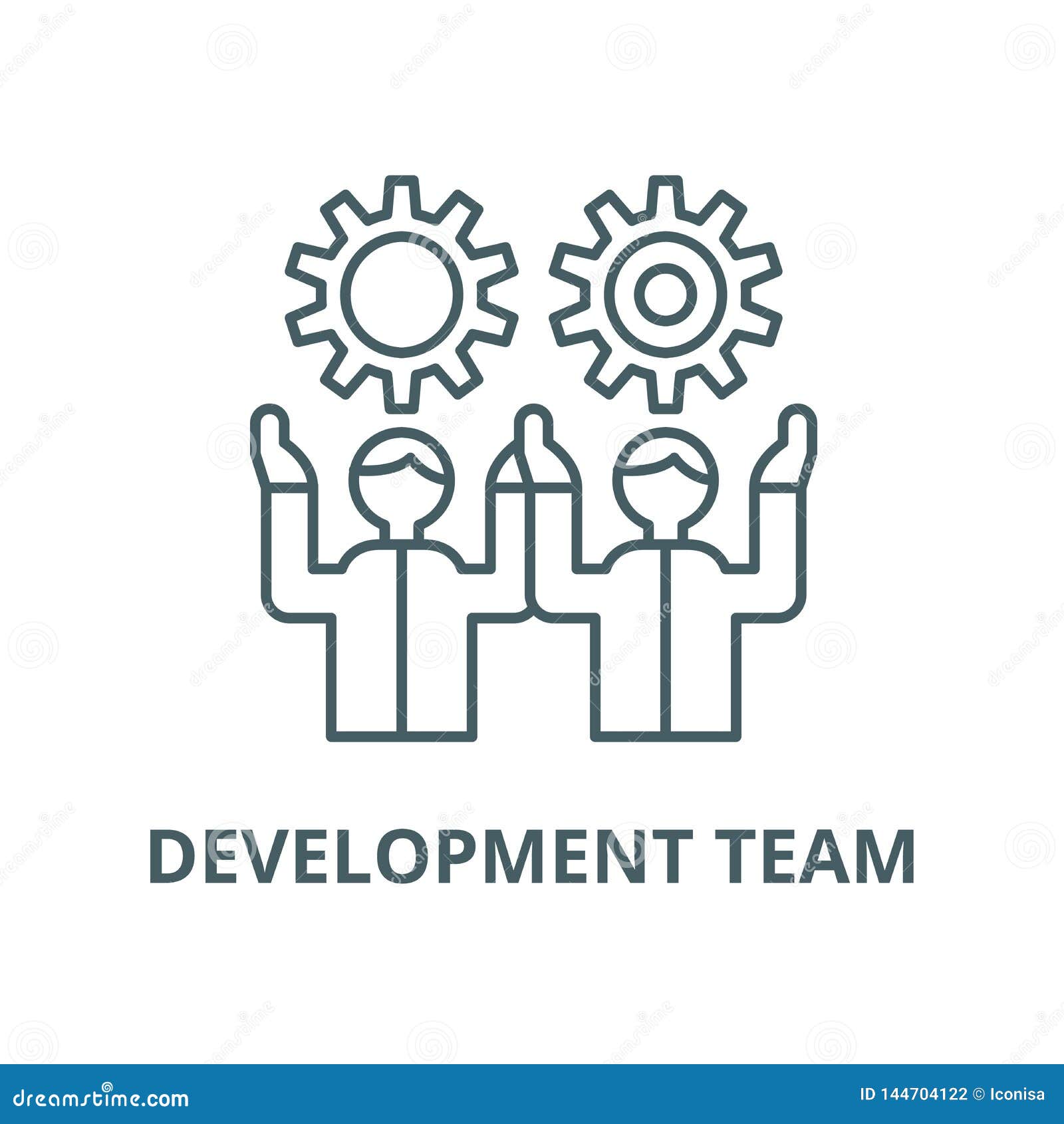 Development Team Line Icon, Vector. Development Team Outline Sign ...