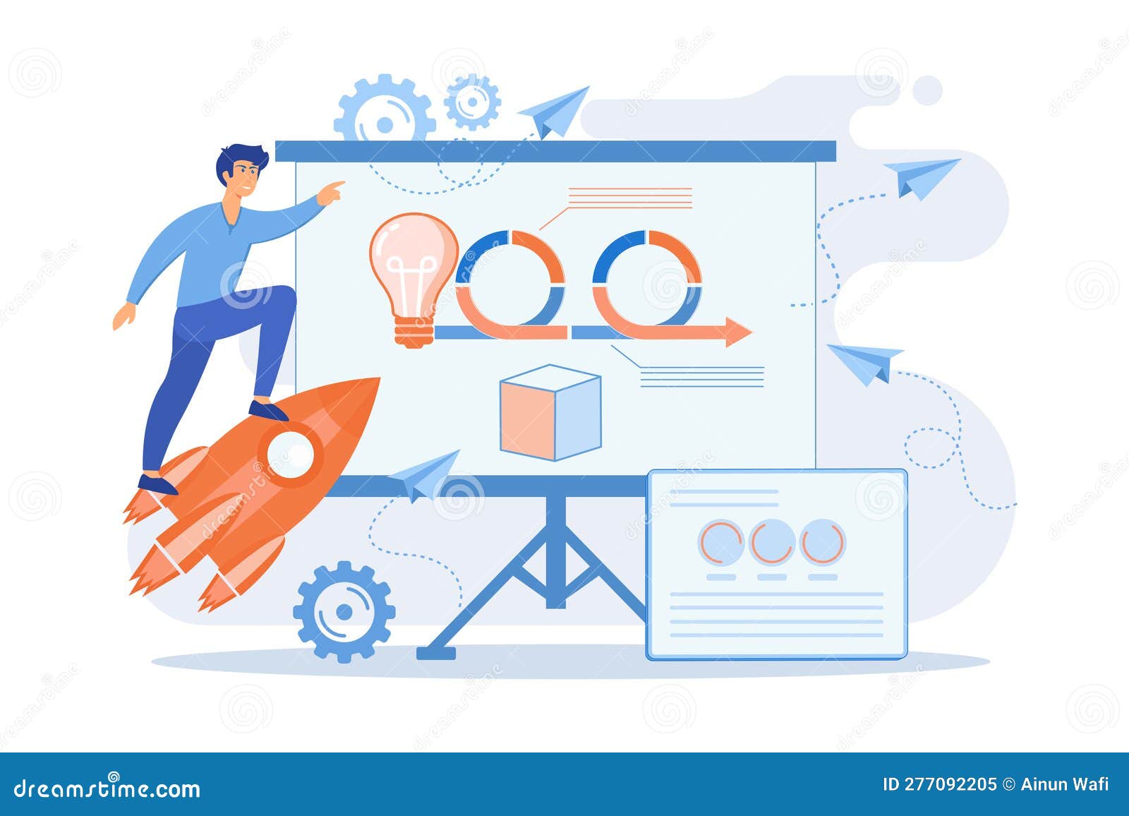 Member Of Scrum Team Hold Color Card Or Sticking Paper For Agile ...