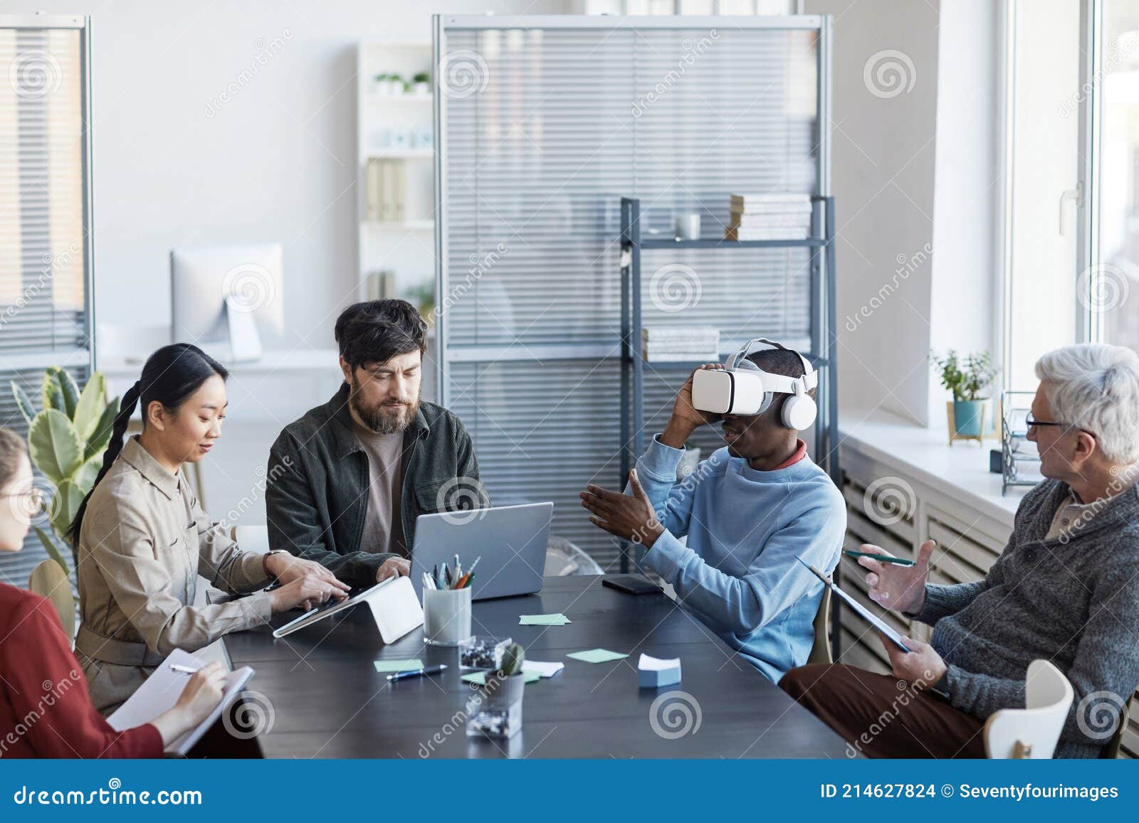 It Development Team Testing VR in Office Stock Photo - Image of table ...
