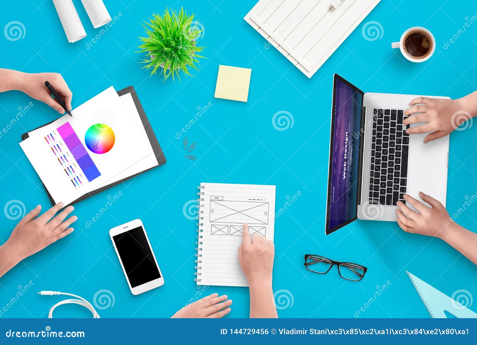 Development Team Work on User Interface Web Project Stock Photo - Image ...