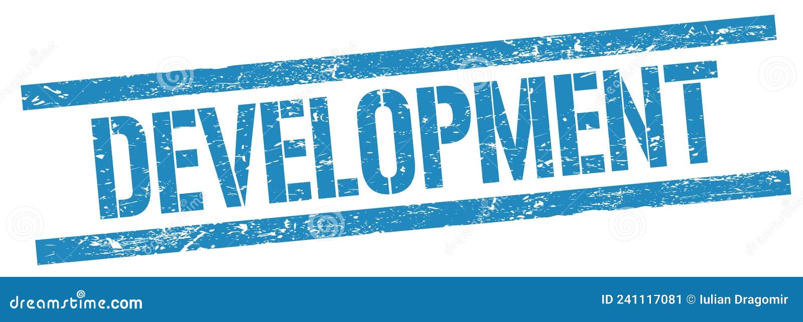 DEVELOPMENT Text on Blue Grungy Rectangle Stamp Stock Illustration ...